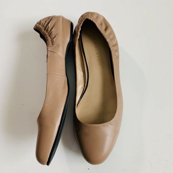H by Halston | Shoes | H By Halston Camel Leather Ballet Flats | Poshmark
